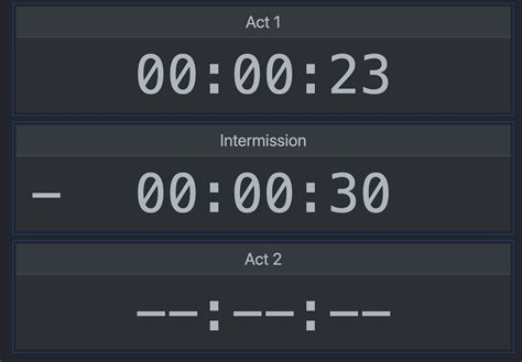 Simple Osc Controllable Web Based Show Time Keeper Rlivesound