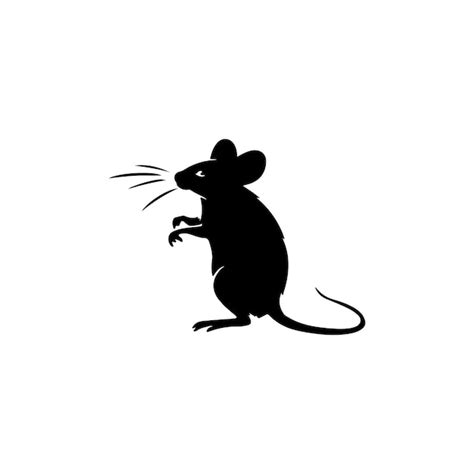 Premium Vector Silhouette Of A Mouse Side View