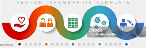 의료 인포 그래픽 벡터 템플릿 아이콘 세트 의사 간호사 병원 도움말 및 독감과 같은 기타 아이콘 웹 디자인 및 모바일 응용 프로그램 간호사에 대한 스톡 벡터 아트 및 기타