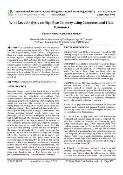 Wind Load Analysis On High Rise Chimney Using Computational Fluid