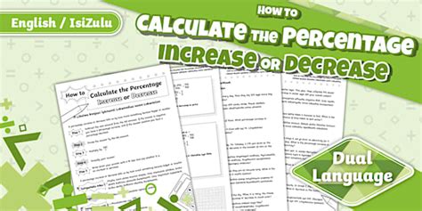 How To Calculate The Percentage Increase Or Decrease Activity Sheet