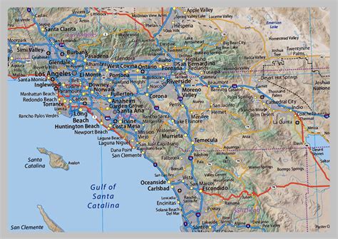California And Nevada Physical State Map I Love Maps