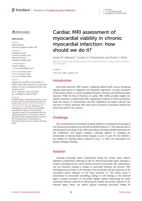 Pdf Cardiac Mri Assessment Of Myocardial Viability In Chronic Myocardial Infarction How