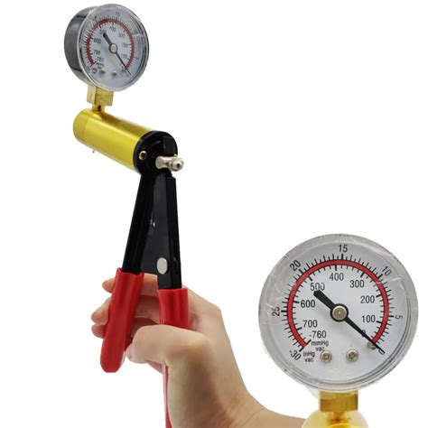 Ручной вакуумный насос Портативный прочный алюминиевый вакуумный манометр комплект для разряда