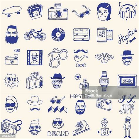 지역으로 낙서 아이콘 세트 벡터 일러스트레이션 수작업 그리기에 대한 스톡 벡터 아트 및 기타 이미지 그리기 턱수염 부분의 Istock