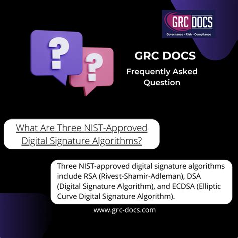 What Are Three Nist Approved Digital Signature Algorithms Governance