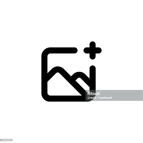 사진 아이콘 벡터를 추가합니다 간단한 선형 스타일로 이미지 또는 사진 파일 기호를 업로드합니다 벡터 Eps 10 0명에 대한