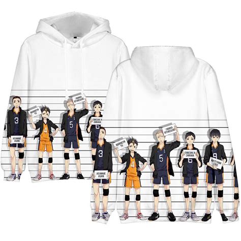 Cheap New White Pullovers Fashion 3d Haikyuu Hoodies Sweatshirts Men