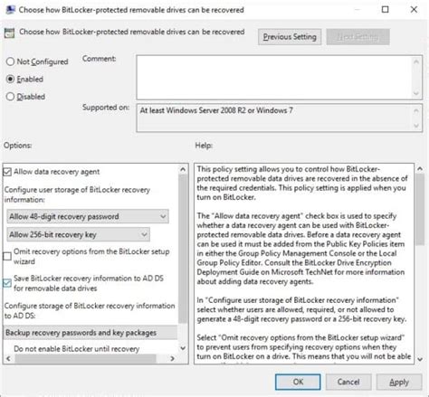 Tutorial Gpo Store The Bitlocker Recovery Key In Active Directory