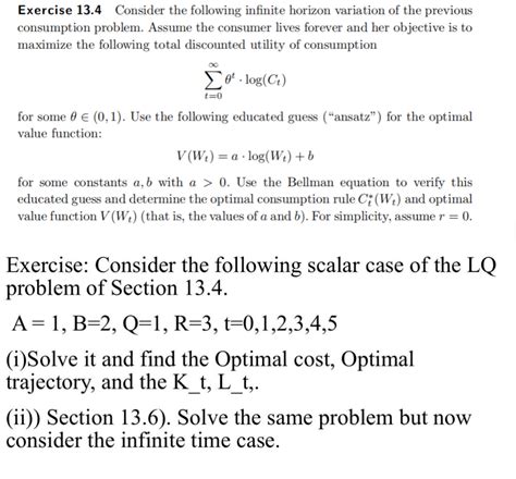 Solved Exercise Consider The Following Scalar Case Of The Chegg Com