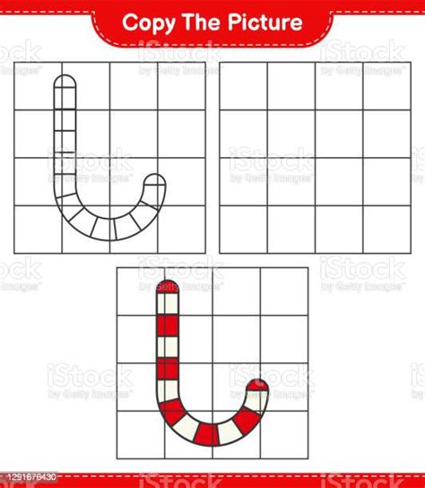 그림을 복사 그리드 라인을 사용하여 사탕 지팡이의 사진을 복사합니다 교육 어린이 게임 인쇄 워크 시트 벡터 일러스트레이션 0명에 대한 스톡 벡터 아트 및 기타 이미지