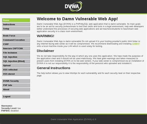 damn vulnerable web application · gwendal le coguic