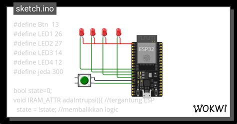 Lampu Kelip Interupt Wokwi Esp32 Stm32 Arduino Simulator