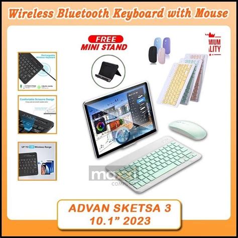 Jual Advan Sketsa 3 Tablet 10 Inch Bluetooth Keyboard Keybord Kibord