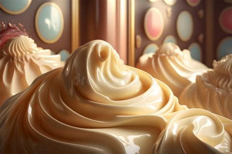 Close Up Of A Creamy Whipped Cream Swirl With Copy Space Generative Ai