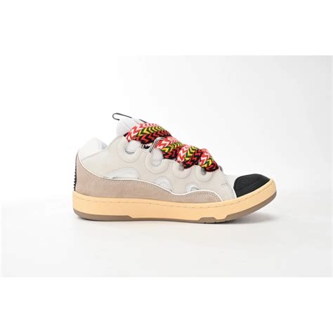 Fake Lanvin Leather Curb White Ivory — Crewkicks
