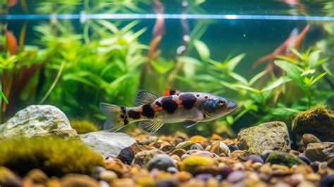 Premium Ai Image Rainbow Trout In Aquarium With Plants And Stones
