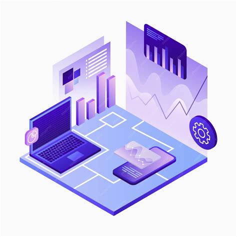 Premium Vector Multiplatform Data Analytics Illustration Data Analyse System Architecture