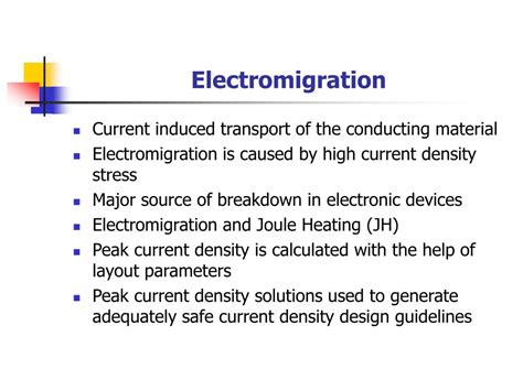 Ppt Electromigration Analysis For Mttf Calculations Powerpoint