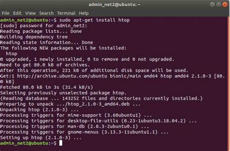 monitoring system processes in ubuntu using htop