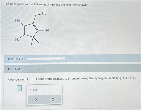 Solved The Hydrogens In The Following Compound Are Chegg Com
