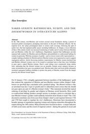 NAKED ANXIETY BATHHOUSES NUDITY AND THE DHIMM WOMAN IN TH CENTURY ALEPPO Elyse Semerdjian