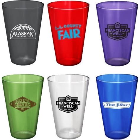 Customized Plastic Pint Glasses 16 Oz Drinkware And Barware