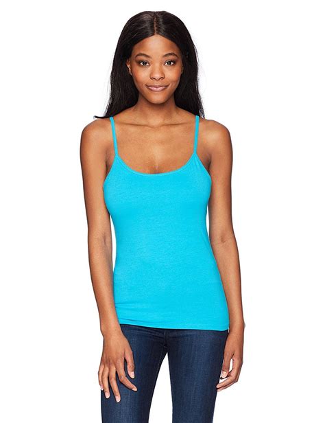 Hanes Womens Stretch Cotton Cami With Built In Shelf Bra Womens Cami Cotton Camisole Womens