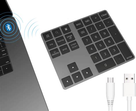Yeemie Bluetooth Number Keypad Wireless Numeric Keypad With 34 Keys Portable Number Pad For