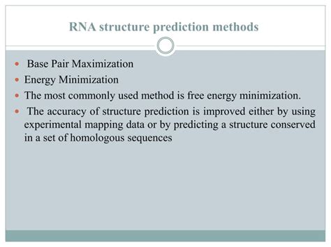Secondary Structure Of Rna And Its Predicting Elements Pptx