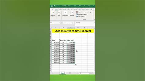 Add Minutes To Time In Excel Excel Exceltips Exceltech Exceltricks