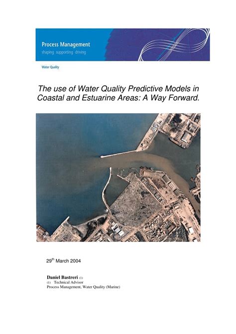 Pdf The Use Of Water Quality Predictive Models In Coastal And Estuarine Areas A Way Forward
