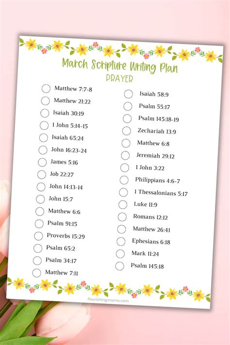 Free Printable March Scripture Writing Plan For 2025