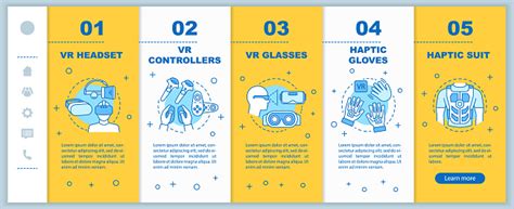 모바일 웹 페이지 벡터 템플릿을 온보딩하는 Vr 도구 Html에 대한 스톡 벡터 아트 및 기타 이미지 Html 가상현실