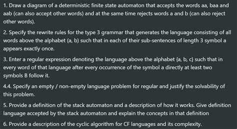 Solved 1 Draw A Diagram Of A Deterministic Finite State