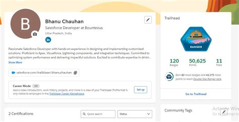 Bhanu Chauhan On Linkedin Trailheadranger Salesforce Careerdevelopment