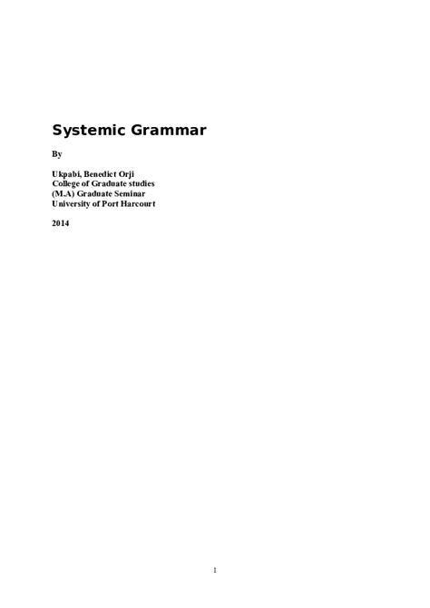 Doc Systemic Grammar A Context Based Grammar