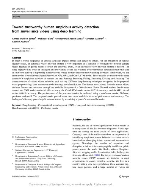 Pdf Toward Trustworthy Human Suspicious Activity Detection From Surveillance Videos Using Deep