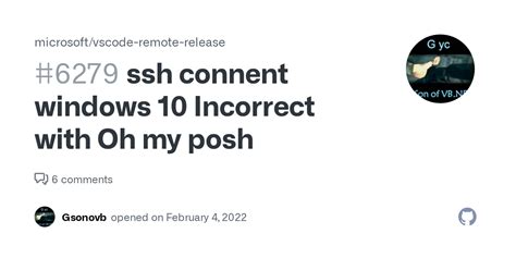 Ssh Connent Windows 10 Incorrect With Oh My Posh · Issue 6279