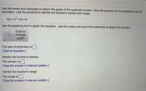 Solved Use The Vertex And Intercepts To Sketch The Graph Of