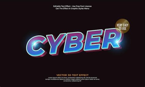 Premium Vector Cyber Editable Text Effect Template Style