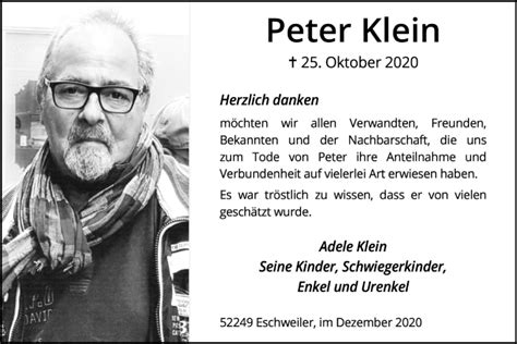 Traueranzeigen Von Adele Klein Aachen Gedenkt
