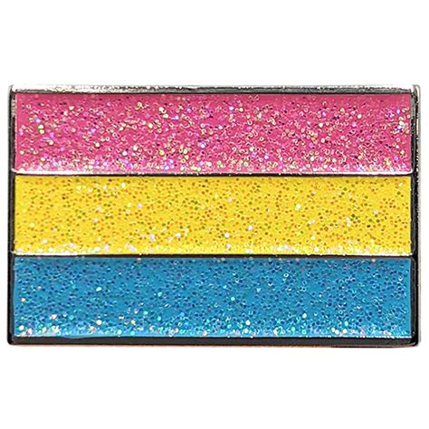 Pansexual Metal Rectangle Lapel Pin Badge Glitter Version Etsy