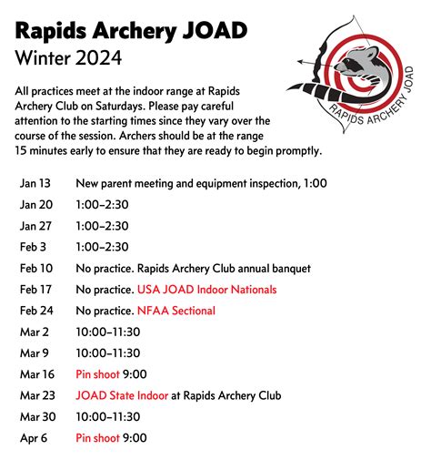 2024 Winter Joad Session · Rapids Archery Joad