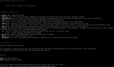 Socli Make Inquiries In Stack Overflow From The Terminal