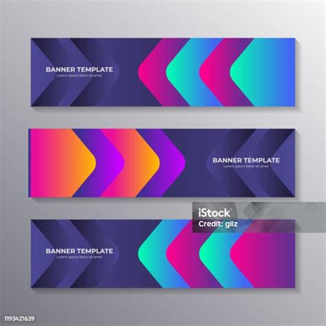 그라데이션 배너 템플릿 현대 멋진 모양 네온 글로우 배너 헤더 바닥글 광고에 적용 0명에 대한 스톡 벡터 아트 및 기타 이미지 0명 개념 개념과 주제 Istock