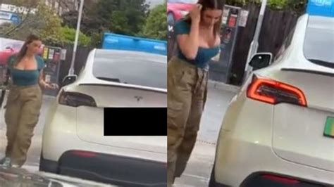 開特斯拉去加油被笑！正妹車主回嗆了 鏡週刊 Mirror Media