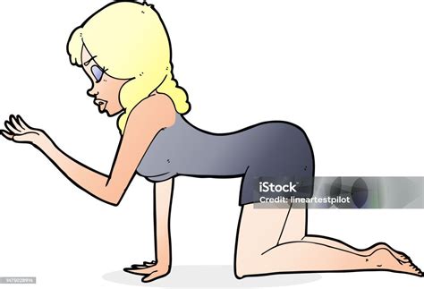 Cartoon Woman On All Fours Stock Illustration Download Image Now
