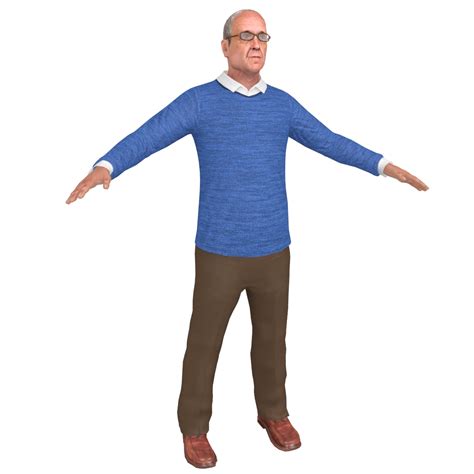 老人v3 3d模型 99 Max Fbx Free3d