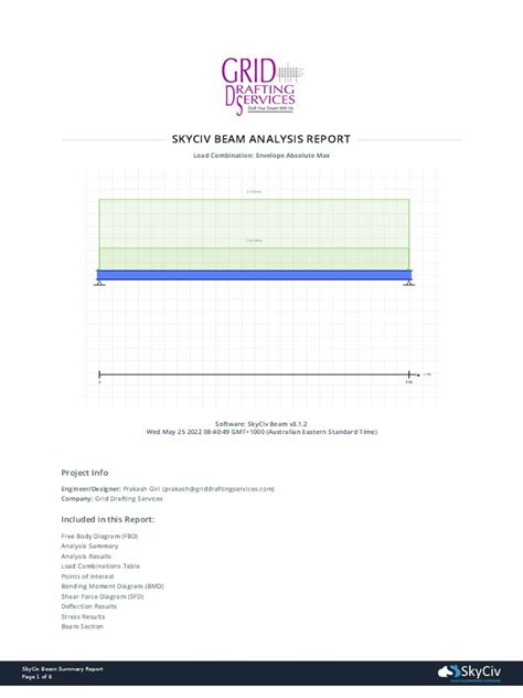 Skyciv Beam Analysis Report Pdf